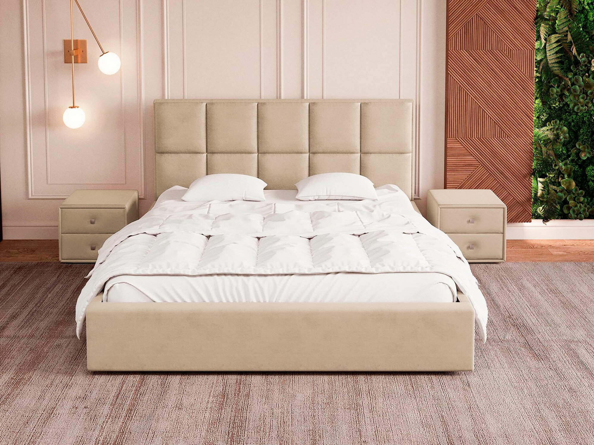 Двуспальная кровать 140х200 с подъемным механизмом, Флоренция с мягким изголовьем для дома и спальни, ортопедическое основание, ящик для белья, микровелюр антивандальный