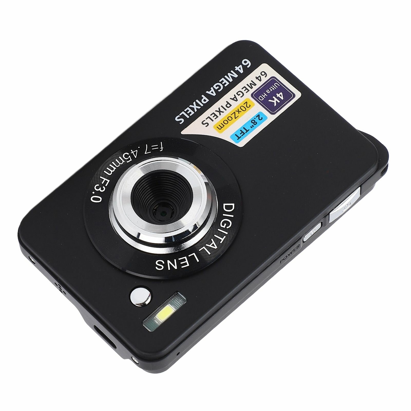 Цифровая камера 2.8 дюйма 4K 64MP с автофокусом и 20-кратным зумом, портативная для подростков и блогеров