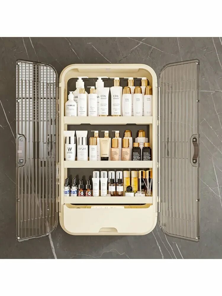 Шкаф навесной "Без бренда", для ванной, ABS пластик, 4 полки, белый