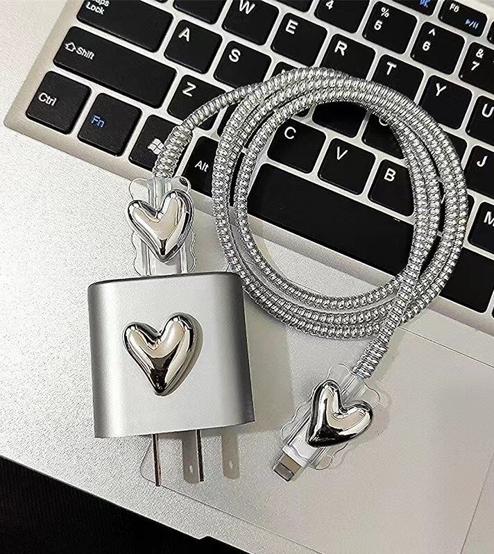 Чехол для зарядной головки Flashing Diamond Love, для Apple Charger, 5 шт