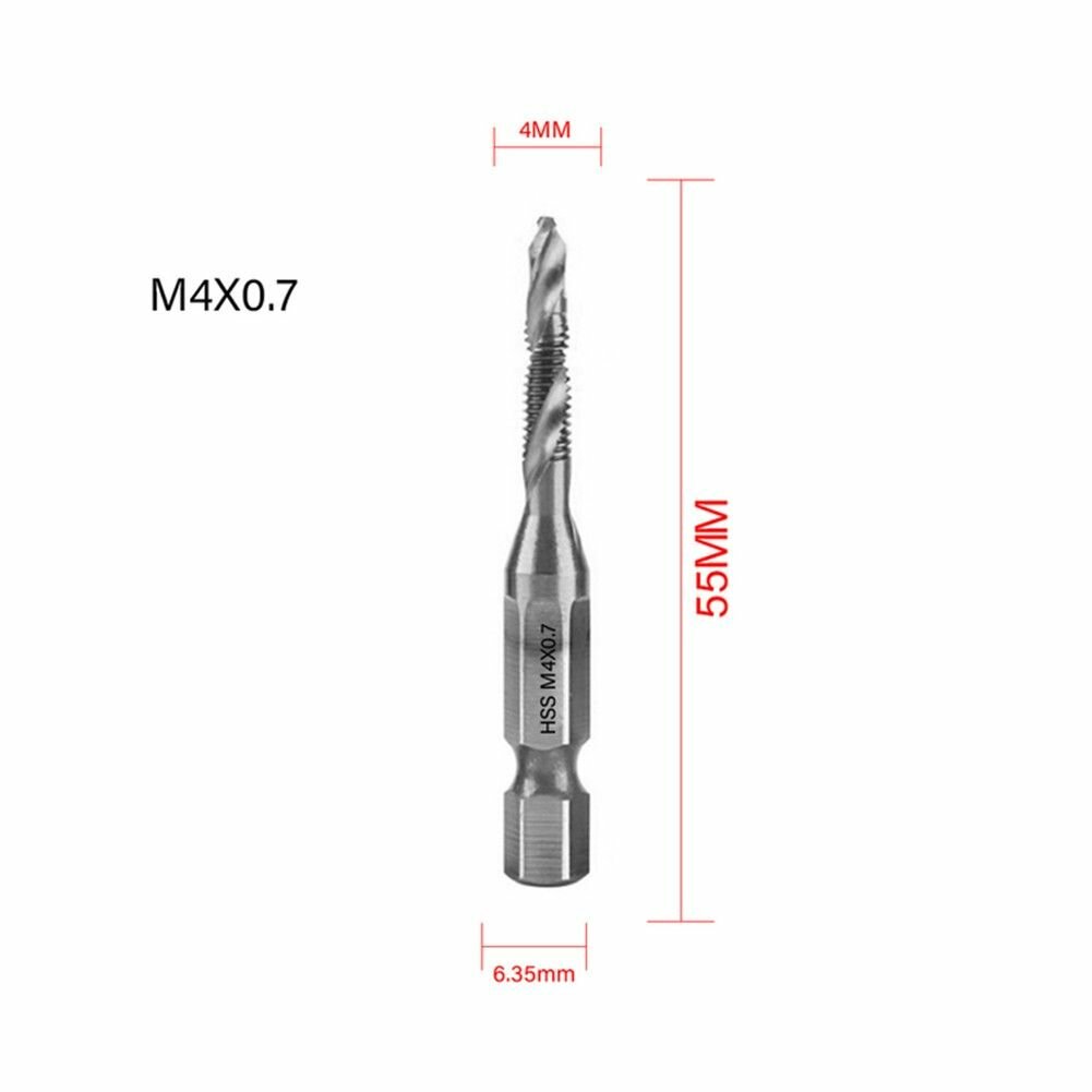 OZ-BDOT-1 шт. Набор сверл с титановым покрытием HSS для метчиков, шестигранный хвостовик, резьбовое сверло, резьбовой станок, комбинированный метчик M3 M4 M5 M6 M8 M10, ручной инструмент