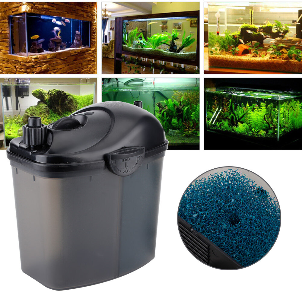 Внешний фильтр из АБС-пластика с брекертом и биохимическим хлопковым керамическим кольцом с активированным углем для аквариума CN 220 В