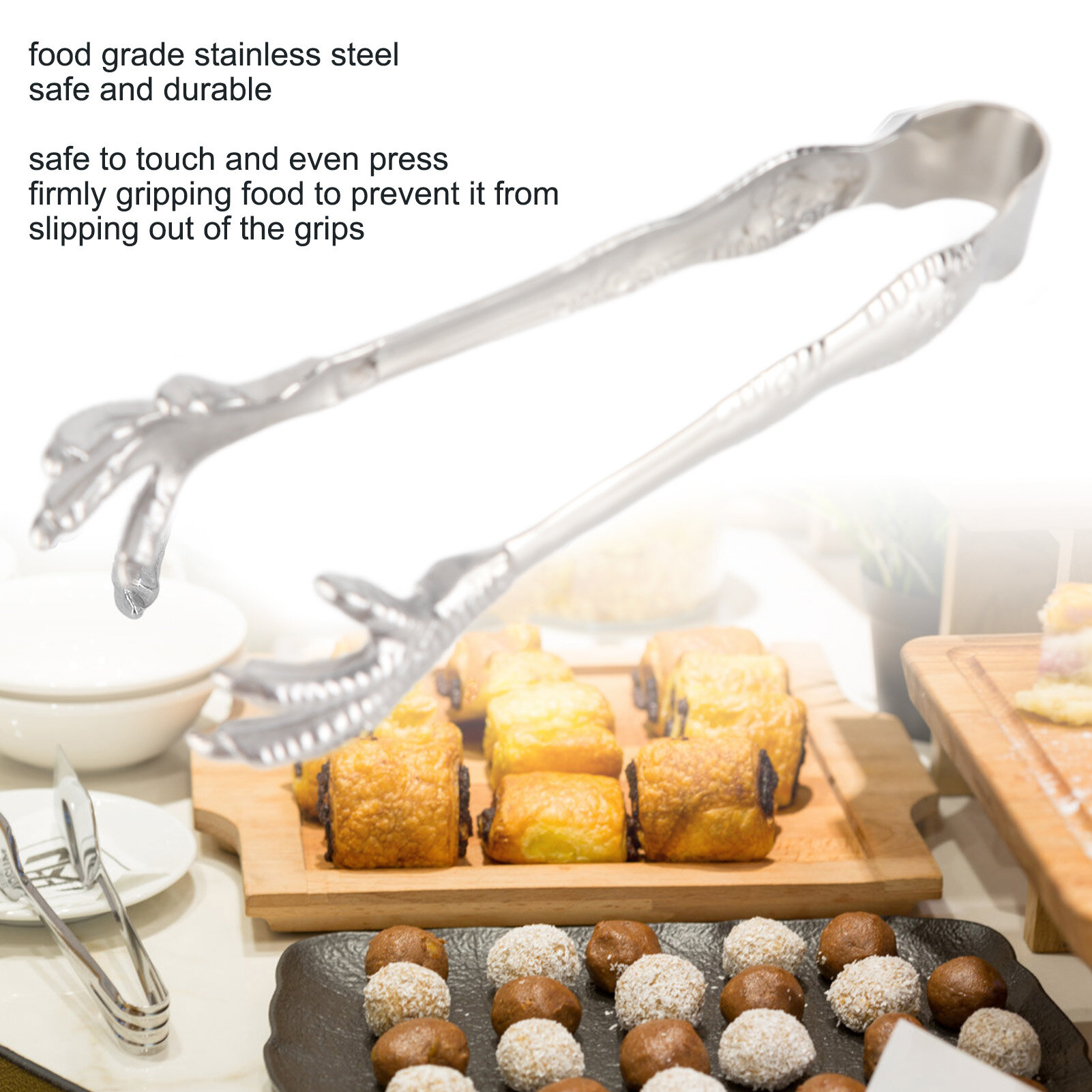 Щипцы для льда в стиле Eagle Claw, пищевая нержавеющая сталь, предотвращает скольжение щипцов для льда для домашнего бара, кубики сахара, кубики льда