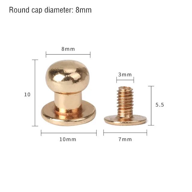 Заклепки-гвоздики Gold Monk Head 8mm