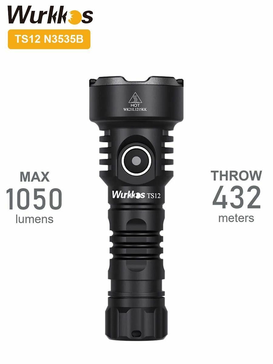 Фонарь Wurkkos TS12 1050LM 14500 Перезаряжаемый EDC фонарь с ободком на 432 метра IP68