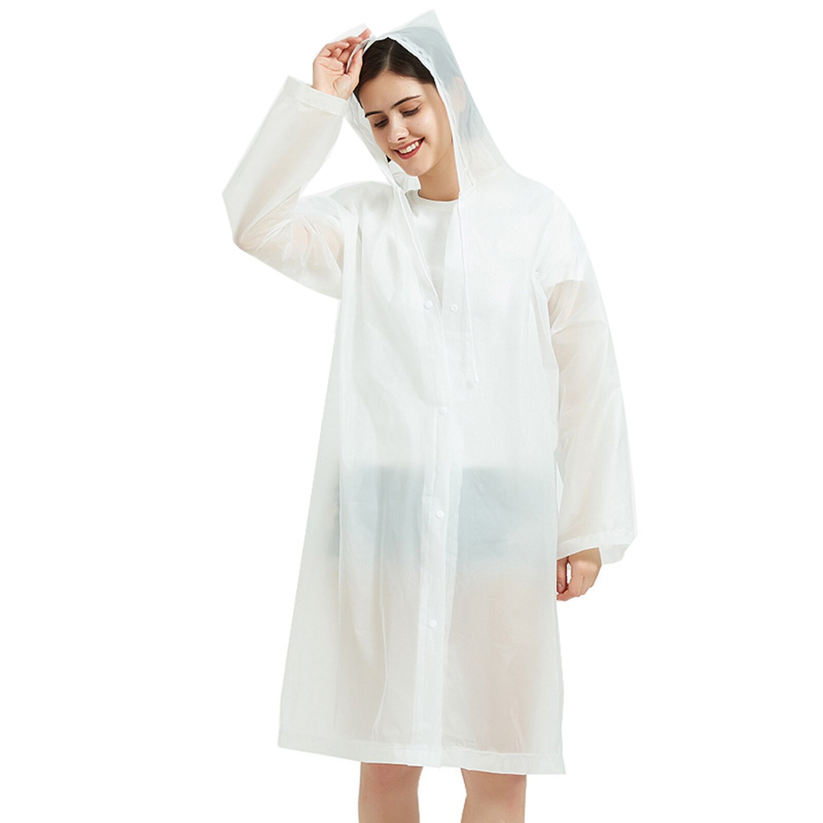 Взрослые дождевики, портативные пончо из ЭВА, легкие дышащие куртки-дождевики для отдыха на природе, путешествий и кемпинга, белые.