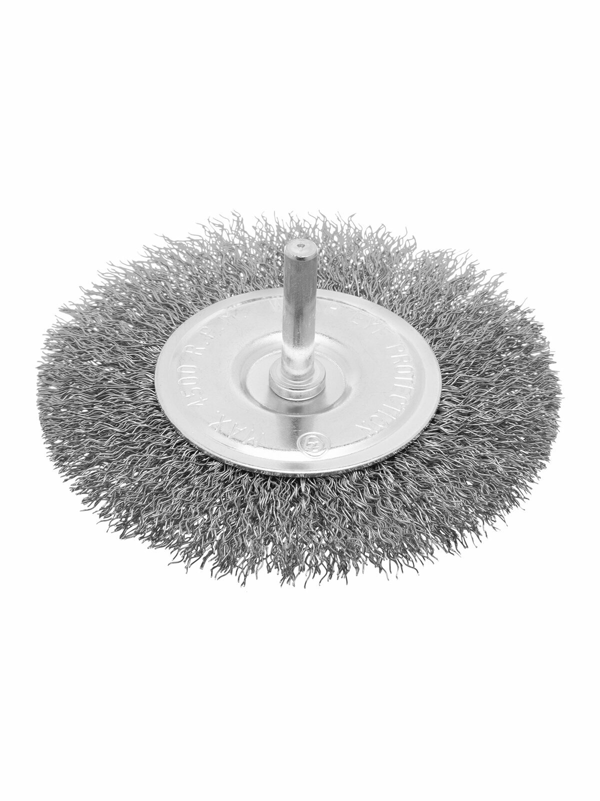 Щетка для дрели 100 мм Сибртех, плоская со шпилькой, витая проволока 0.3 мм, корщетка на шуруповерт, 744507