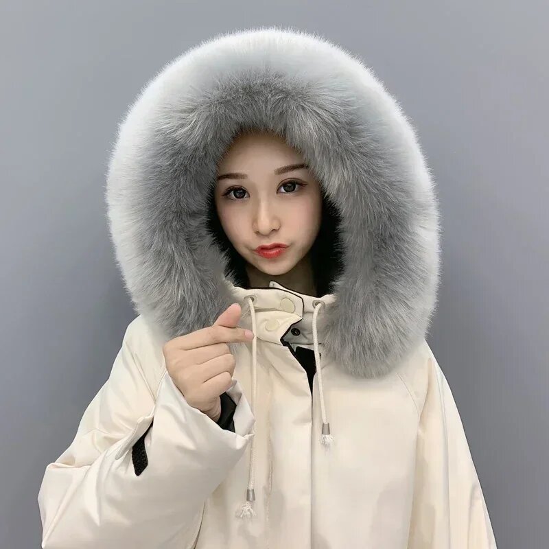 Qearlstar фальшивый мех воротник супер роскошный зимний шарф мальчики девушки женщины мужчины детские куртки капюшон воротник шаль обгортки 60 90 см ZKG39,200,18, искусственный мех, полиэстер,