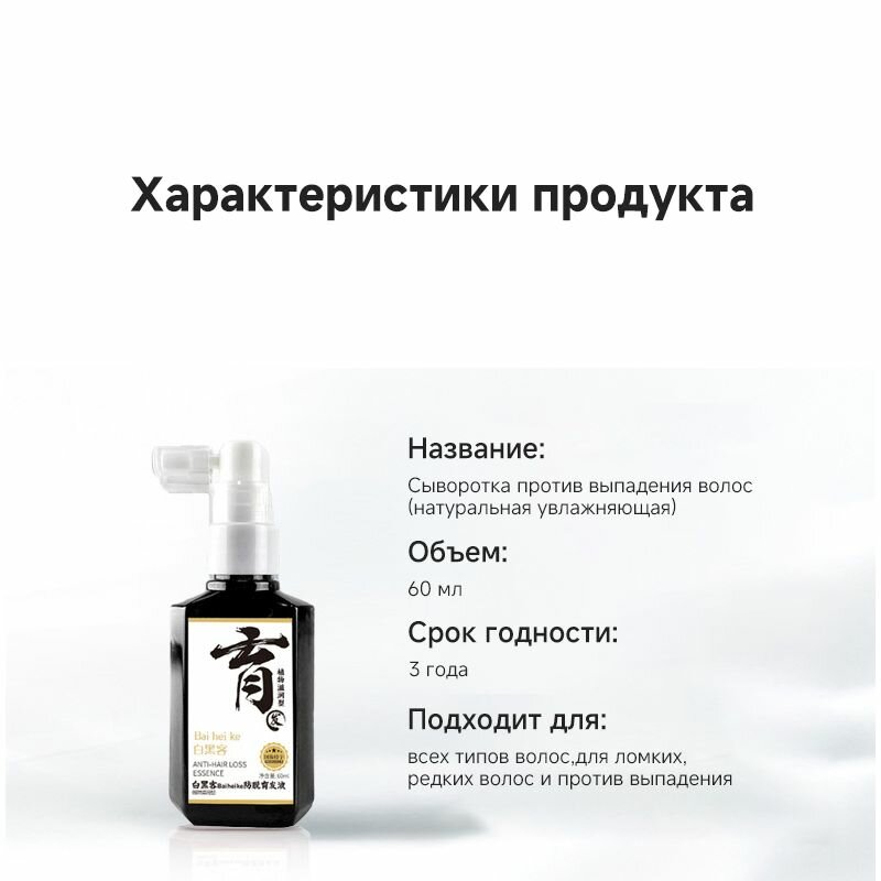 Спрей-сыворотка для роста волос, Средство от выпадения волос у женщин и мужчин, их роста и укрепления, 60 мл.