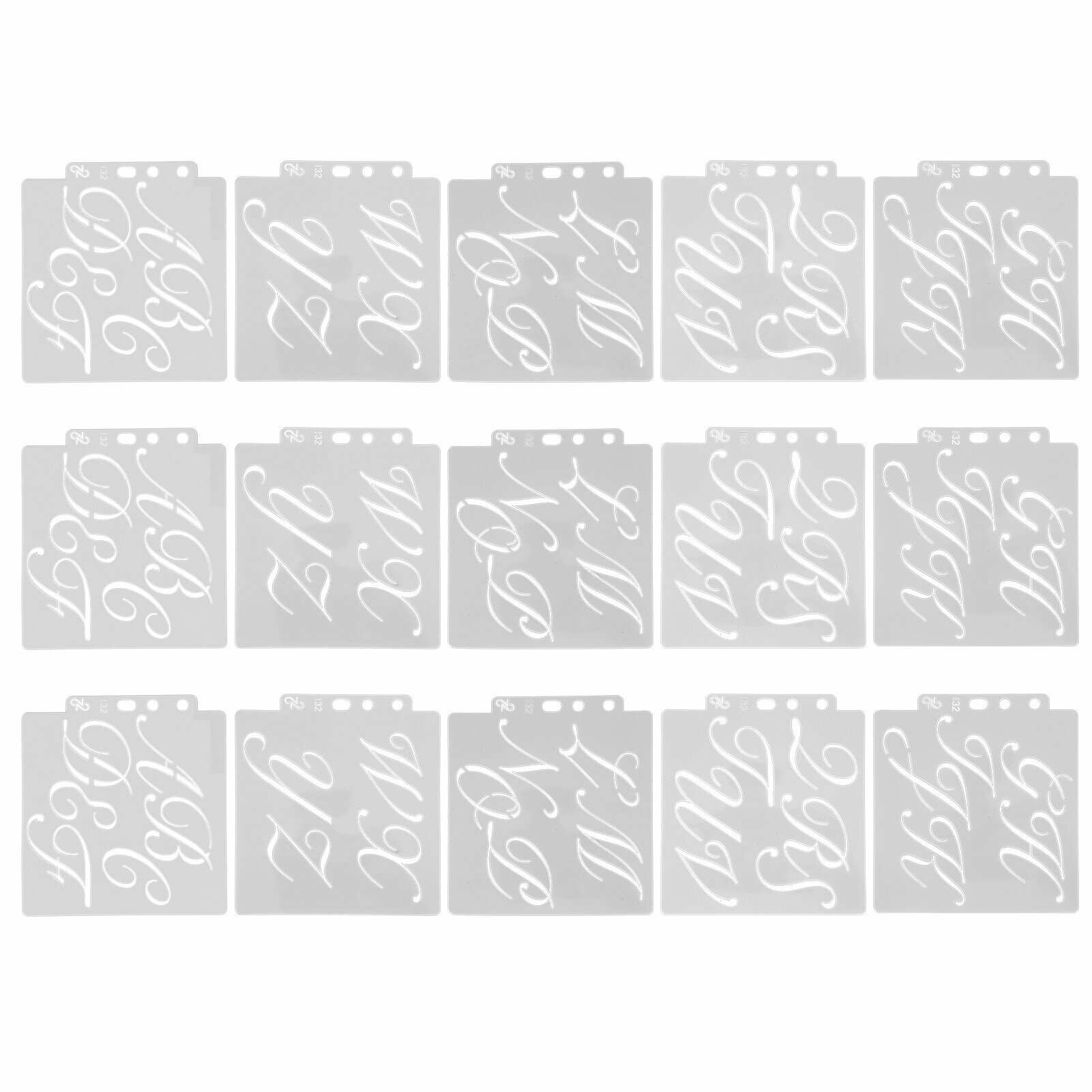 15 шт. Шаблоны букв, полые, многоразовые, из ПЭТ, формы для рисования, интересные материалы для изготовления открыток и художественных проектов.