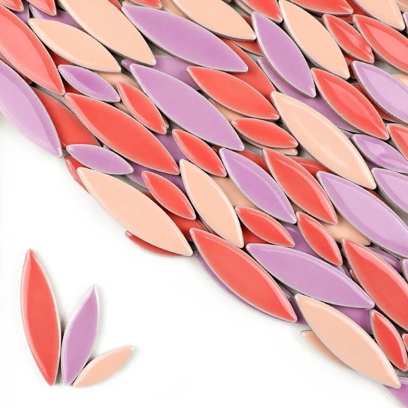 Мозаичная плитка из ивовых листьев 3 размеров Розовый, 2