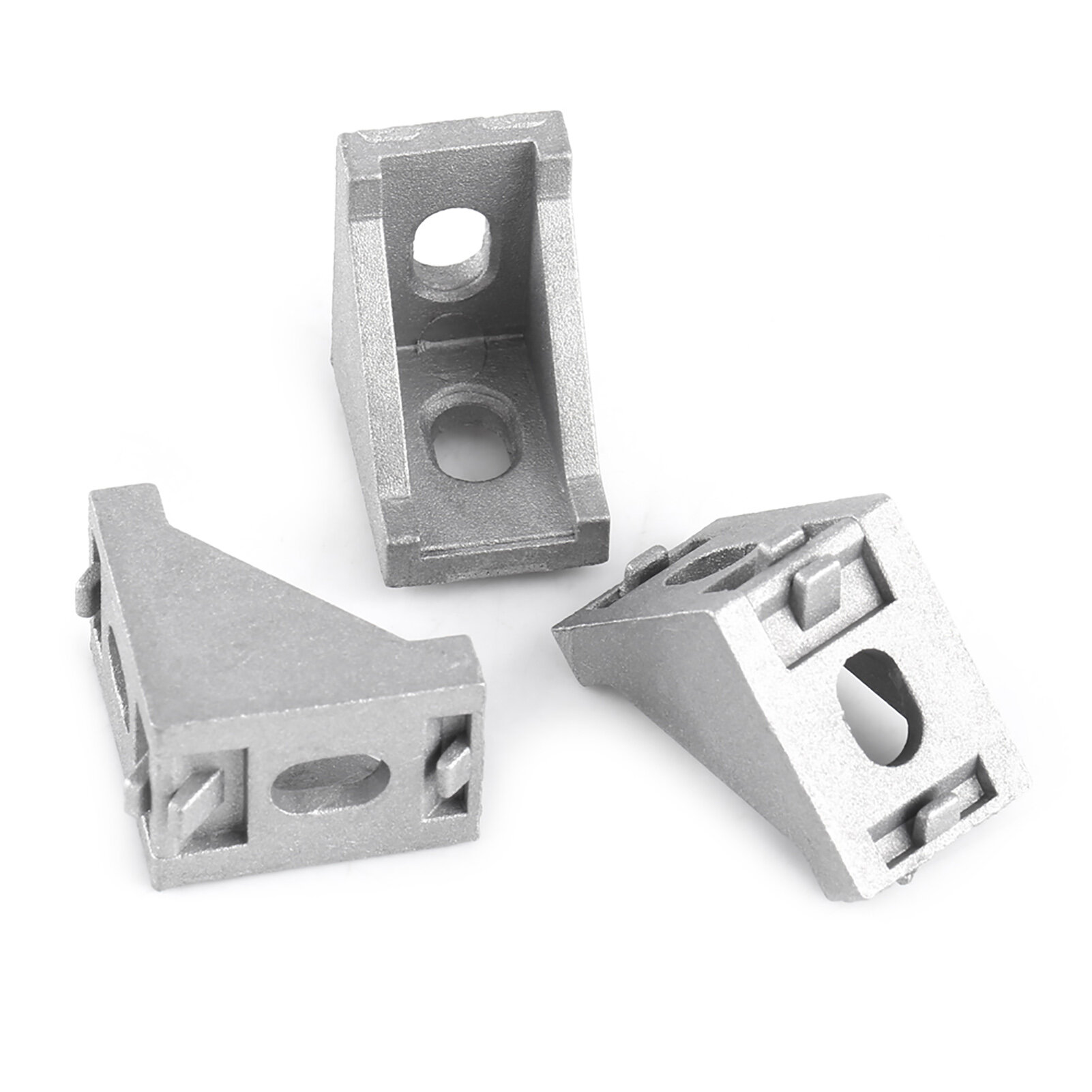 10pcs Уголковые кронштейны L-образные из алюминиевого сплава Прямоугольные скобы 28x28x20mm с овальными отверстиями 10x6.5mm