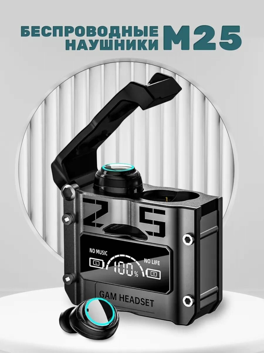 Наушники беспроводные с микрофоном блютуз Bluetooth 5.3 спортивные с шумоподавлением