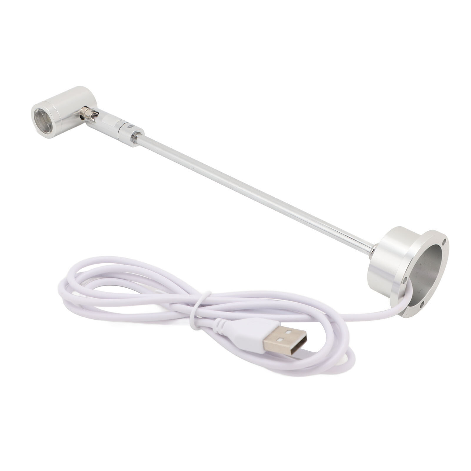 Настоящий прожектор для шкафа USB светодиодный алюминиевый светильник 1 Вт с регулируемой головкой, дисплей для ювелирных изделий, прожектор для коллекций, произведения искусства, теплый свет