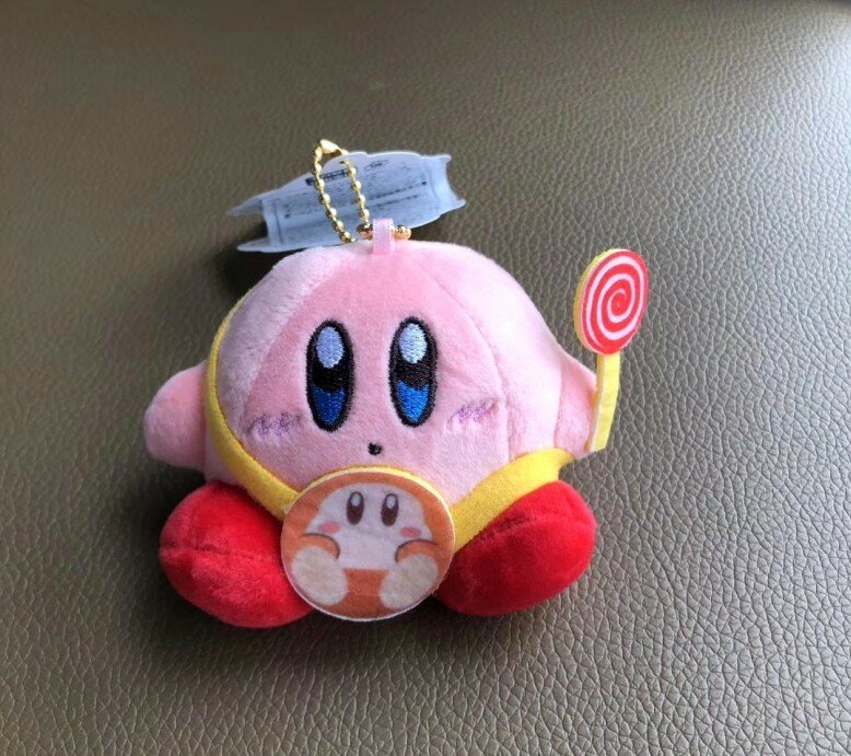 Kirby plush figure with multiple styles for backpack decor and phone accessory lollipop