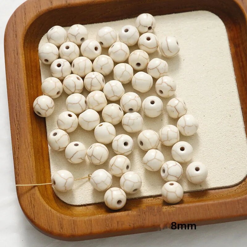 Белая бирюза бусины для браслетов и сережек 10 шт Бежевый, 11