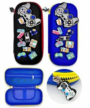 Пенал 1 отд. DK-59 «Good game» 23*10*8см, прямоугольный, силиконовый, с 1 створкой, на молнии, с декаративными значками, ассорти, в к/к (1/120)