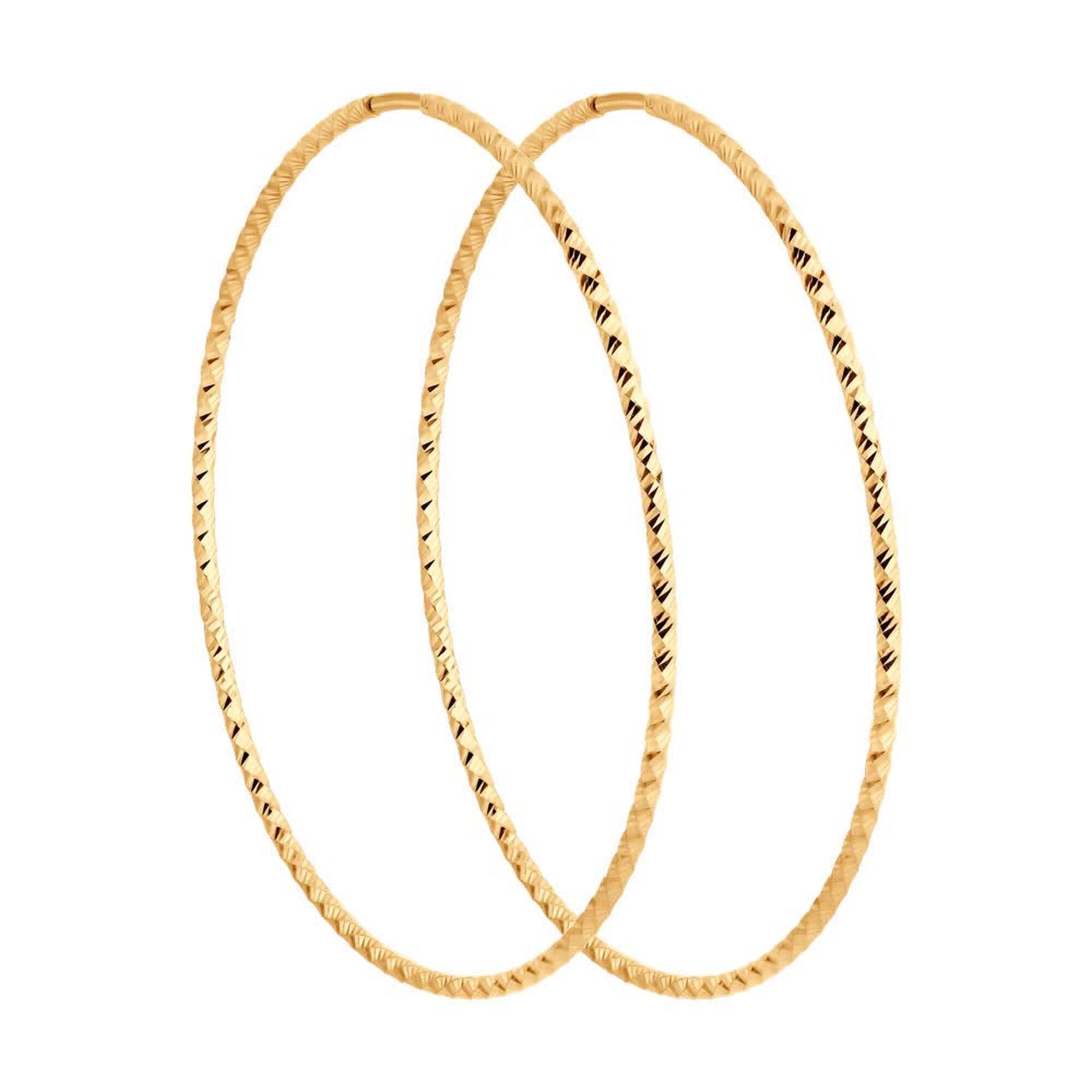 Серьги конго, красное золото, 585 проба