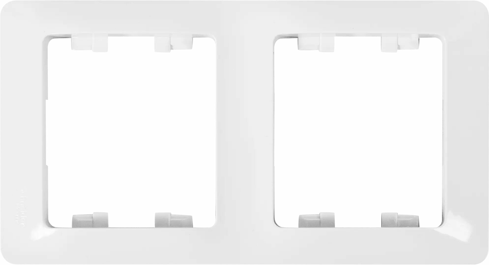 Рамка для розеток и выключателей Schneider Electric Glossa 2 поста вертикальная цвет белый