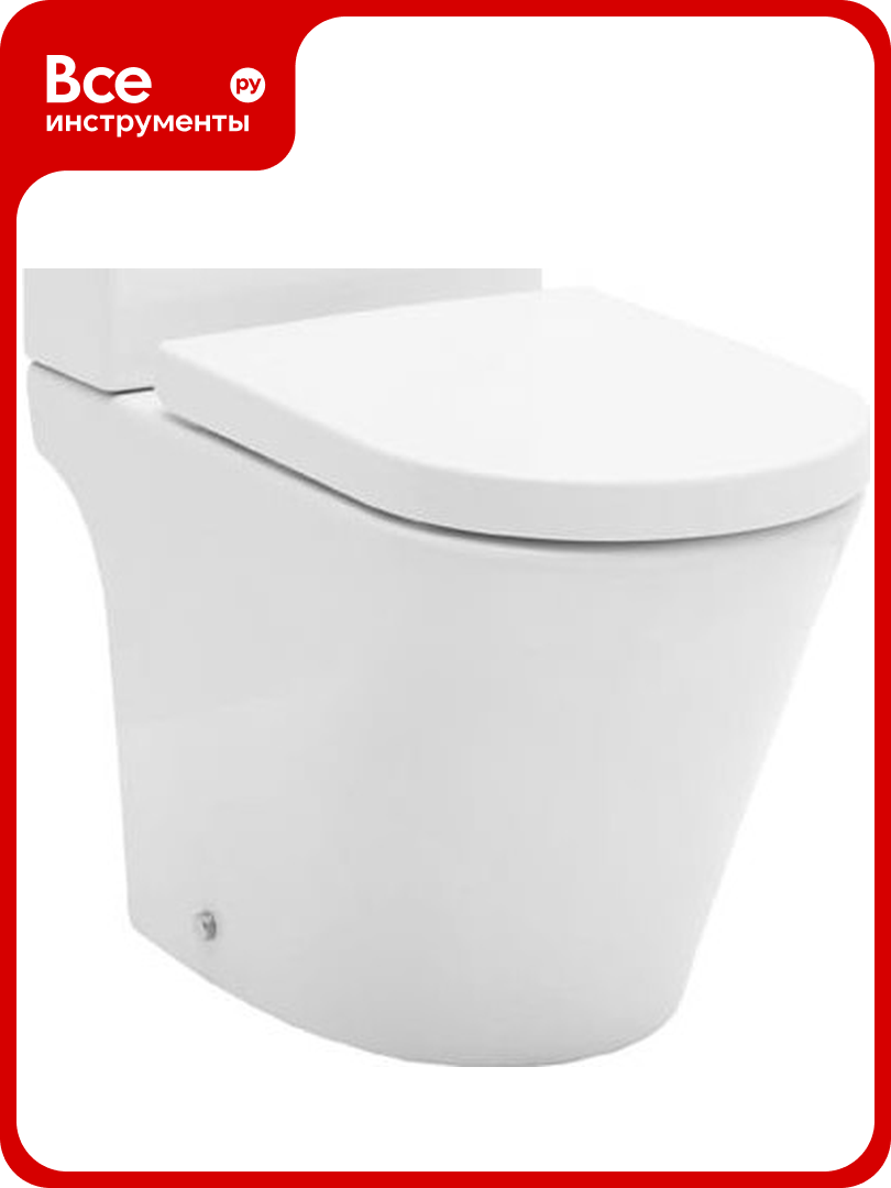 Чаша унитаза-компакта Imex CT1088C Arco безободковая, керамическая, белая, с микролифтом и универсальным механизмом слива для экономии воды