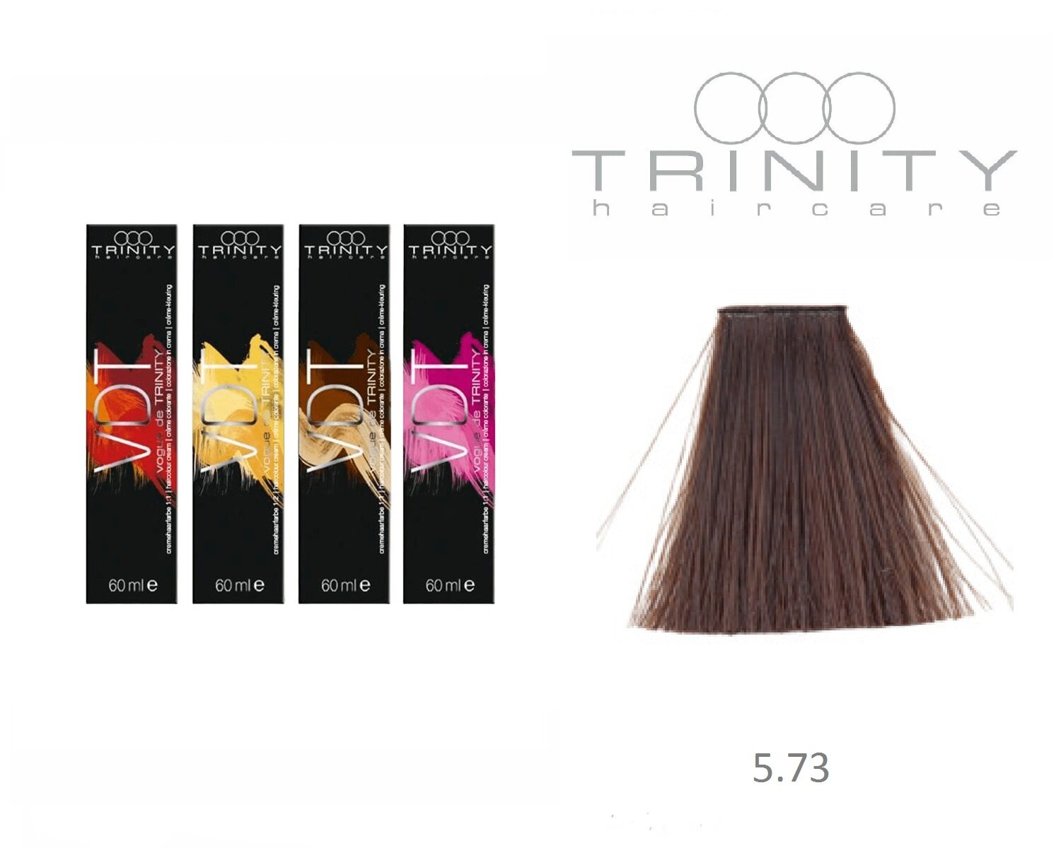 TRINITY VDT Тринити Вог де Тринити Стойкая крем краска для волос 5.73 Светло коричневый шоколадно золотистый 60мл