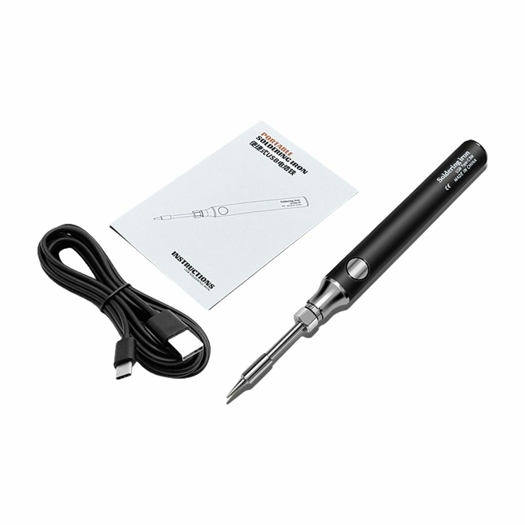 Миниатюрный паяльник с USB-C, быстрый нагрев, точность