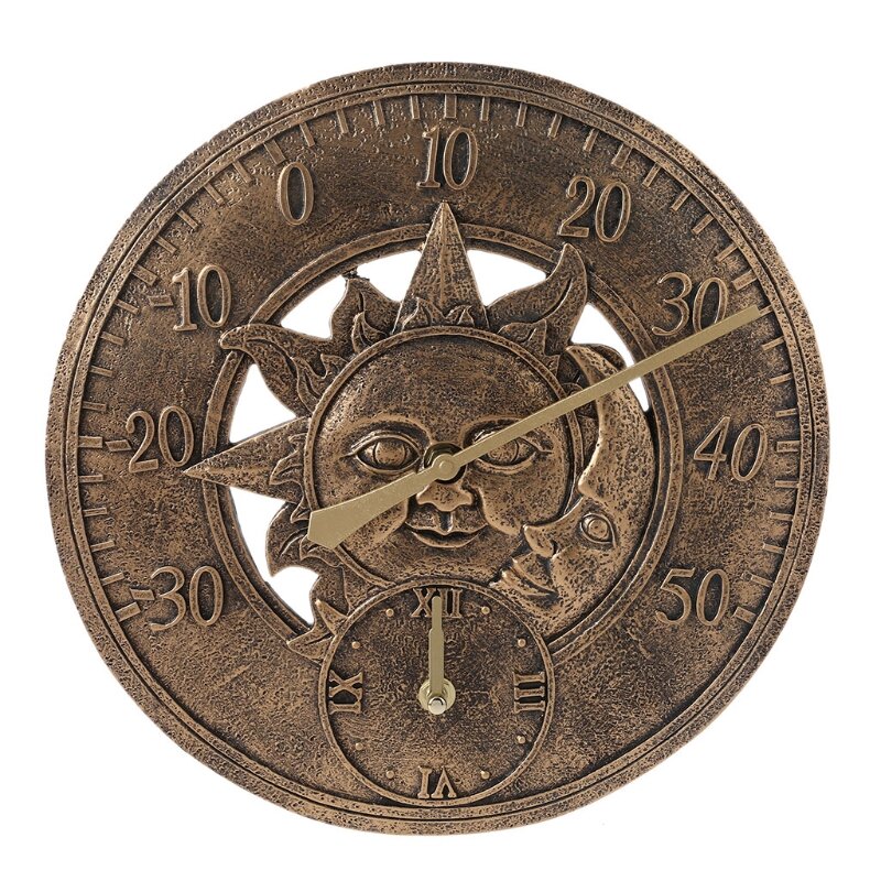 Садовые часы с термометром