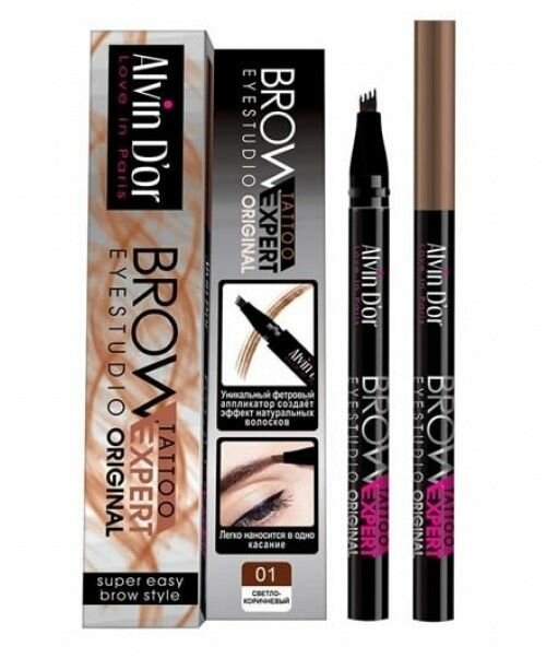 Alvin D'or Лайнер для бровей Brow Tattoo P-10 01 светло-коричневый