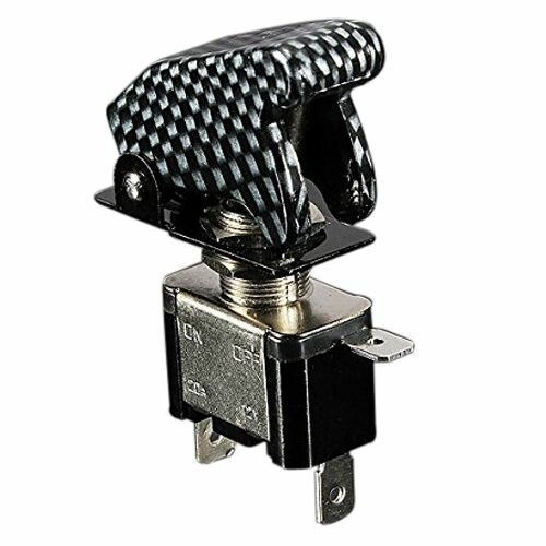 Кулисный переключатель 12V 2-контактный для автомобильной панели MyPads (карбоновый AIRCRAFT-синий)