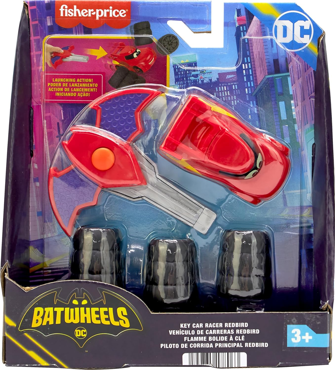 Машинка Fisher-Price "Batwheels", ПВХ, коллекционная, красная