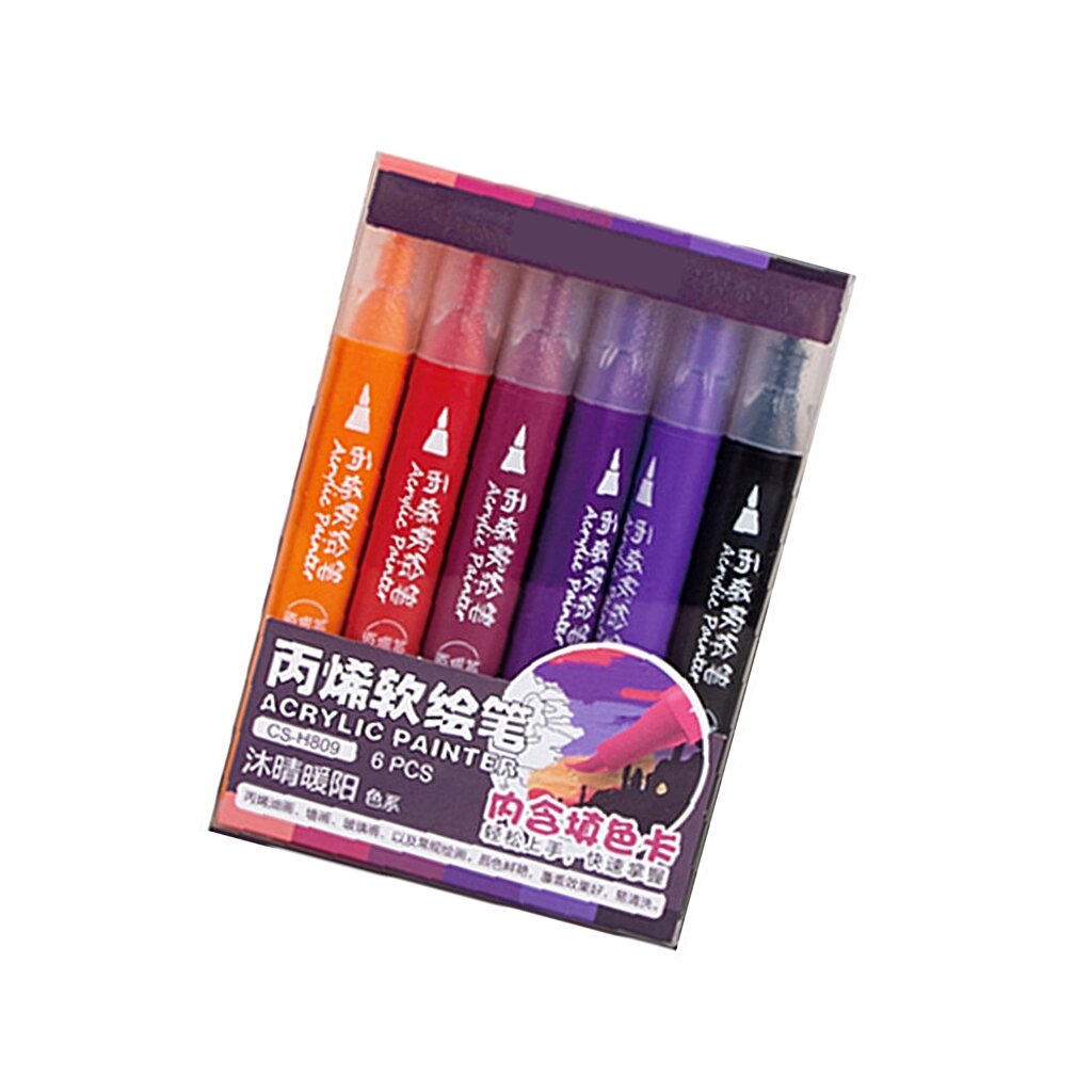 Акриловая маркерная ручка с мягкой головкой, 6 шт, ручка для граффити, настенная роспись, роспись по стеклу, ручка для рисования-809