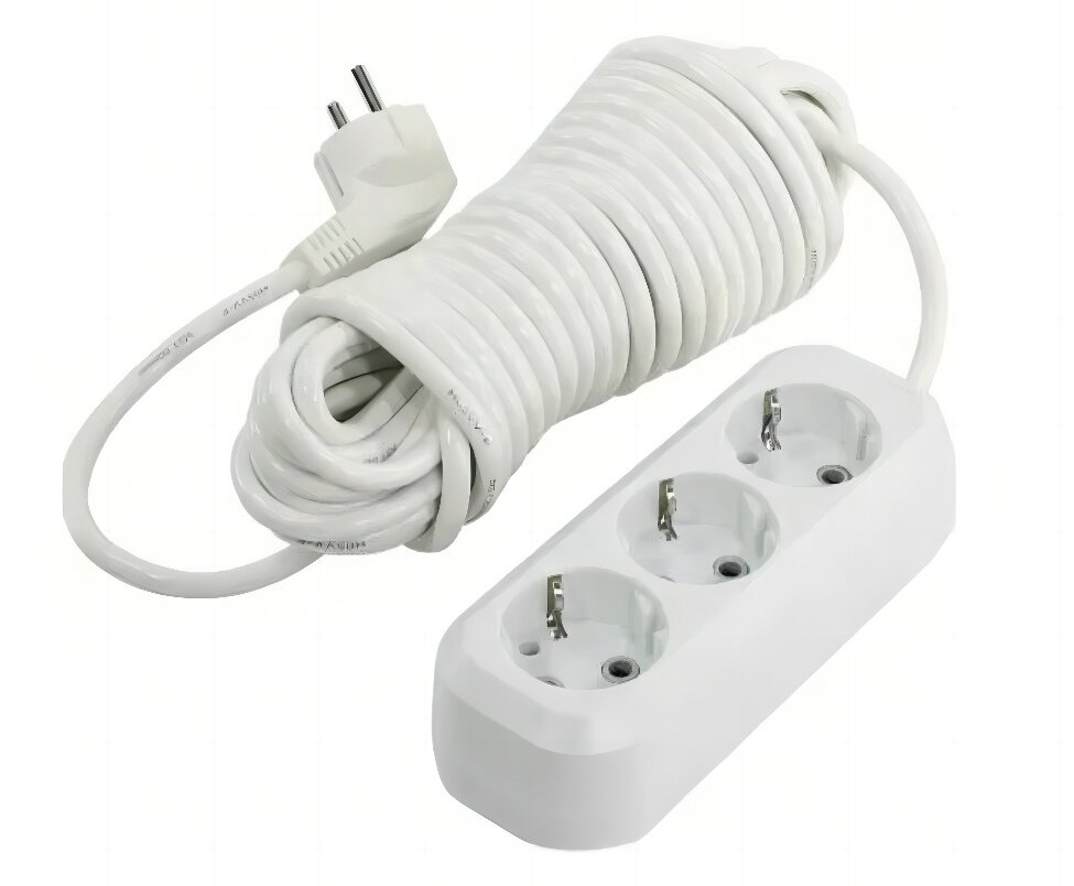 Удлинитель Smartbuy, 3 гнезда 10 м 16А/3,5 кВт с заземлением ПВС 3х1,0 (SBE-16-3-10-Z)