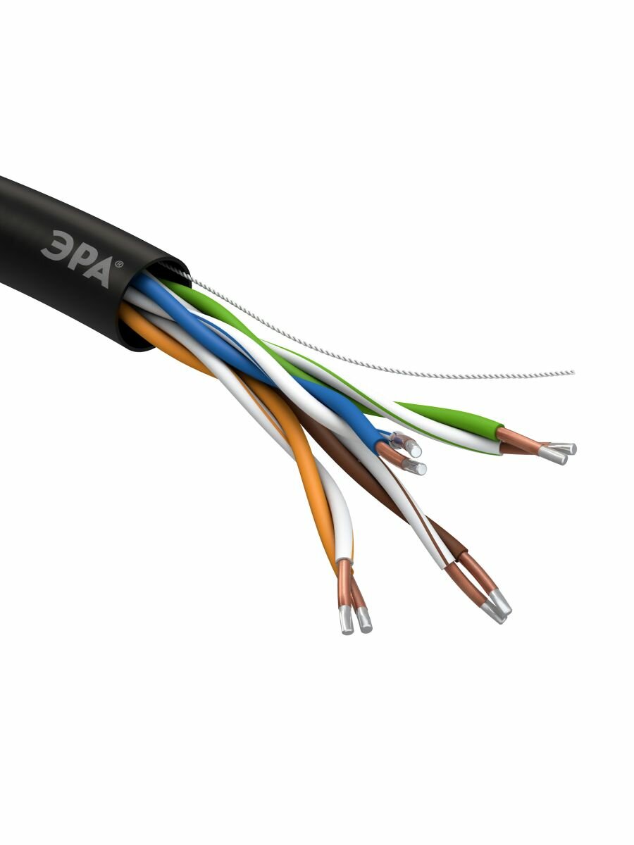 Кабель витая пара ЭРА SIMPLE U/UTP 4x2x24AWG Cat5e CCA PE OUTDOOR 305м