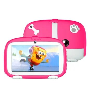 Детский планшет Q78 7-дюймовый ПЗУ Android11 4000 мАч с поддержкой Wi-Fi Bluetooth / Google Chrome / Play Store /Русский-aa, 7" 1 ГБ/8 ГБ, темно-розовый