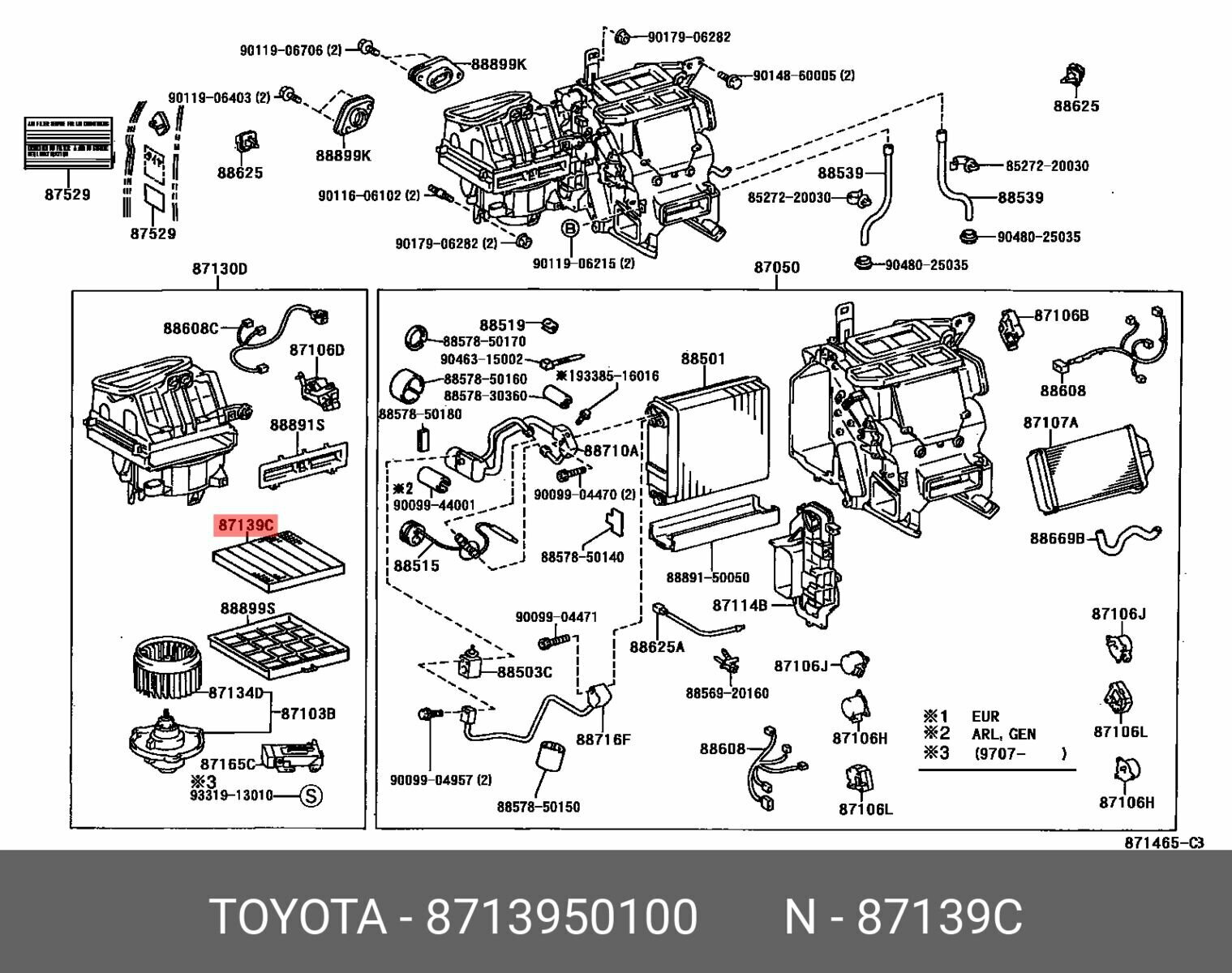 Фильтр Салона Land Cruiser 98->; Rav 4 Iii 06->(Toyota 8713950100)