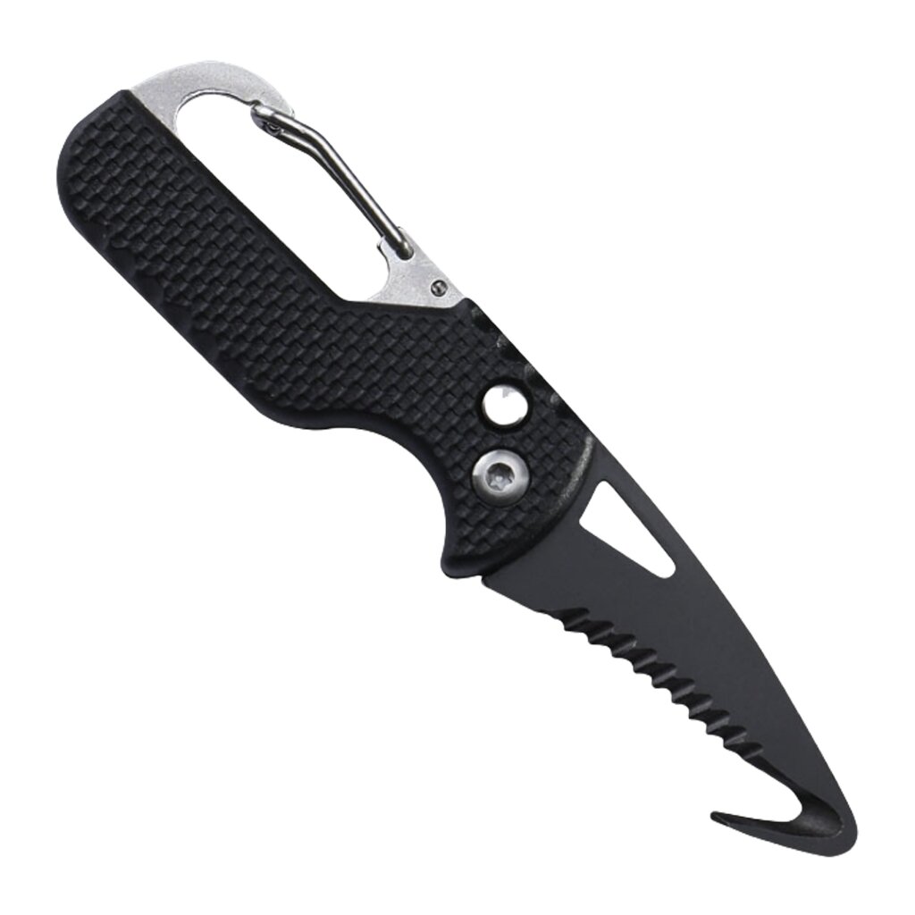 Портативный мини-нож для открывания коробок, открывалка для писем, зубчатый крюк-нож с черным лезвием, черный