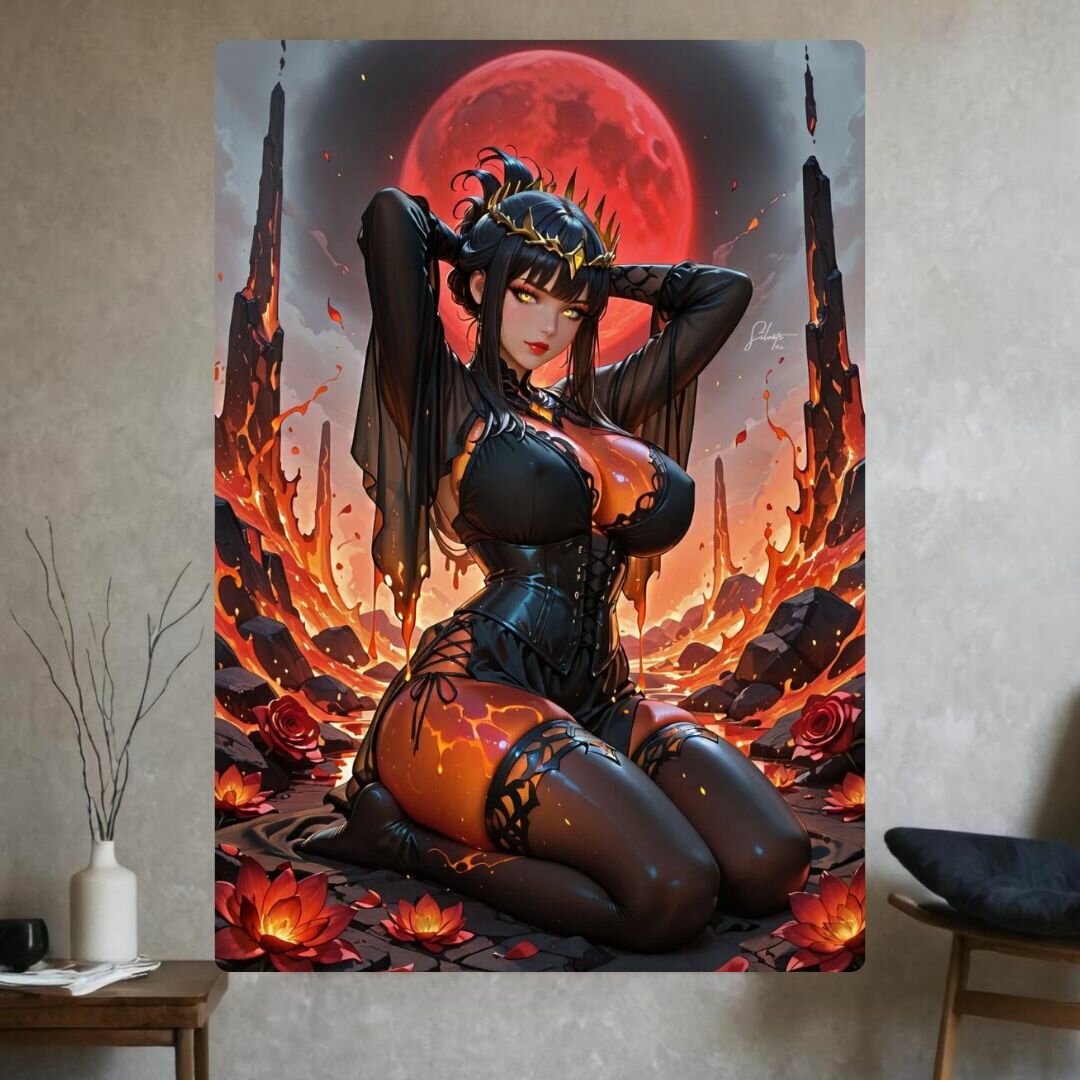 Картина на металле (Аниме девушка) Элементаль Лавы, 20*30см
