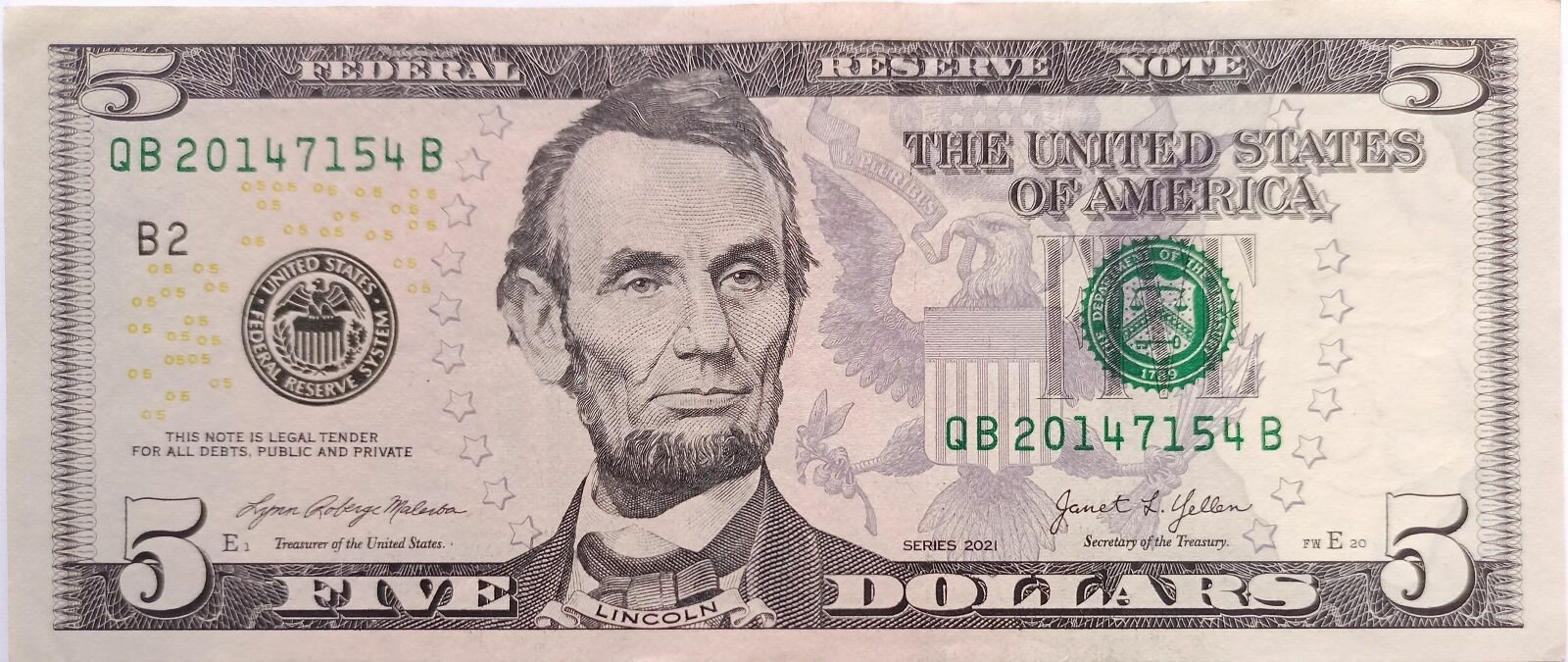 5 долларов 2021 год США 2014 71 54