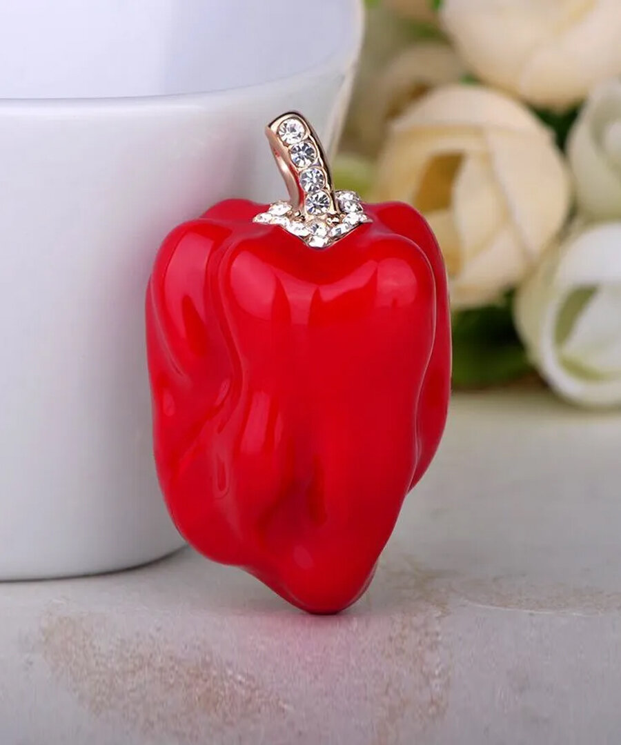 Брошь, эмаль, кристаллы Swarovski