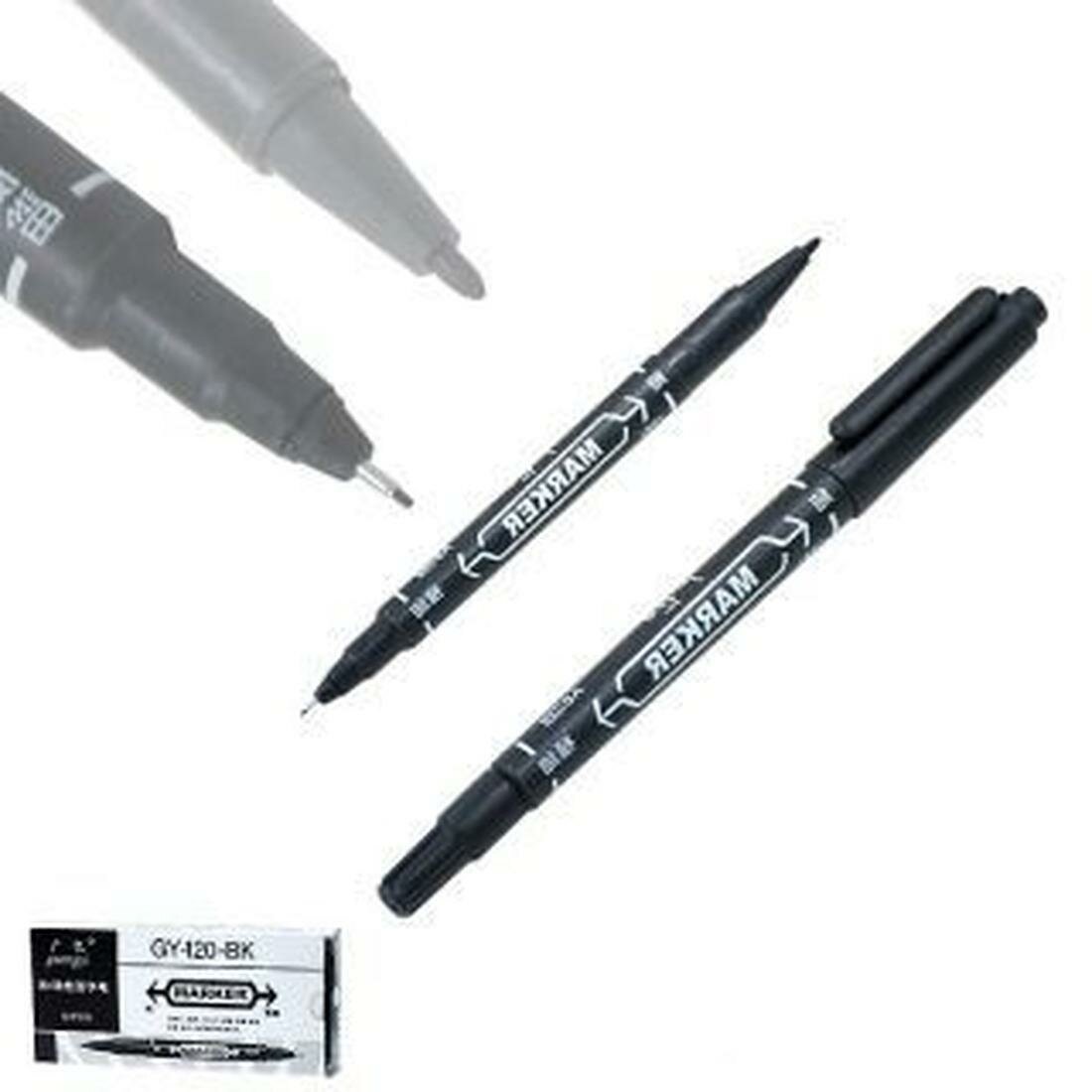 Набор маркеров двухсторонних узкие черные GY-120-BK, в упаковке 5 шт.