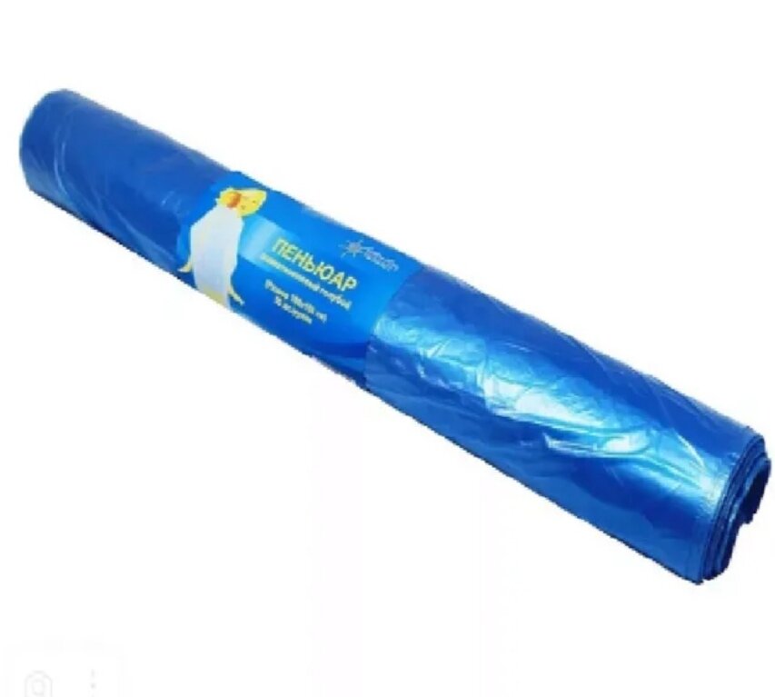 Пеньюар White Line, одноразовый, полиэтиленовый, водоотталкивающий, голубой