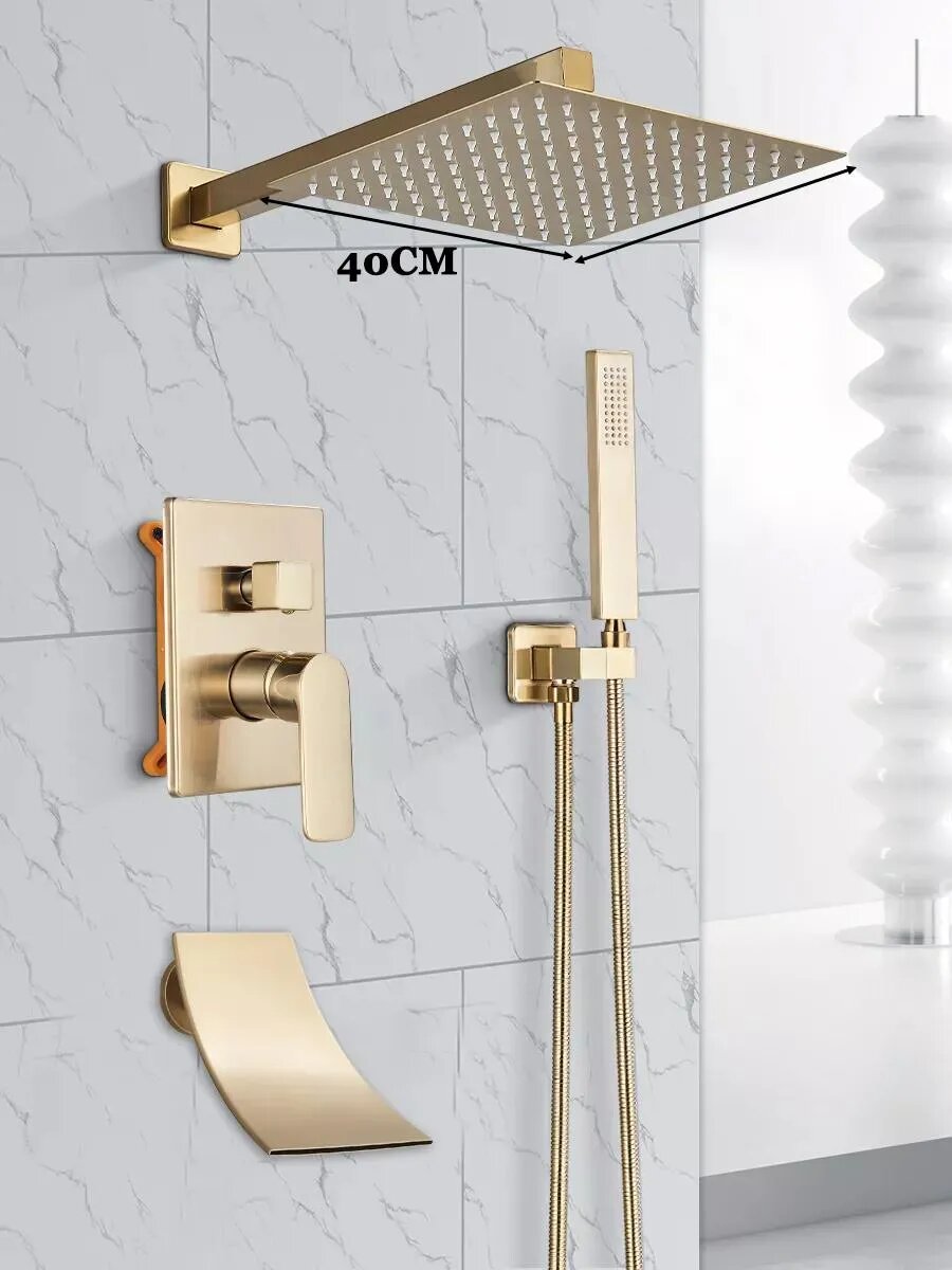 Душевая система ououfaucet, скрытого монтажа, нержавеющая сталь/латунь, 3 режима