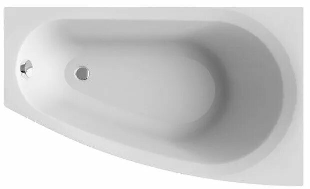Акриловая ванна ALBA SPA Baline 150x90 см, угловая, правая, пристенная, белая, асимметричная, на ножках