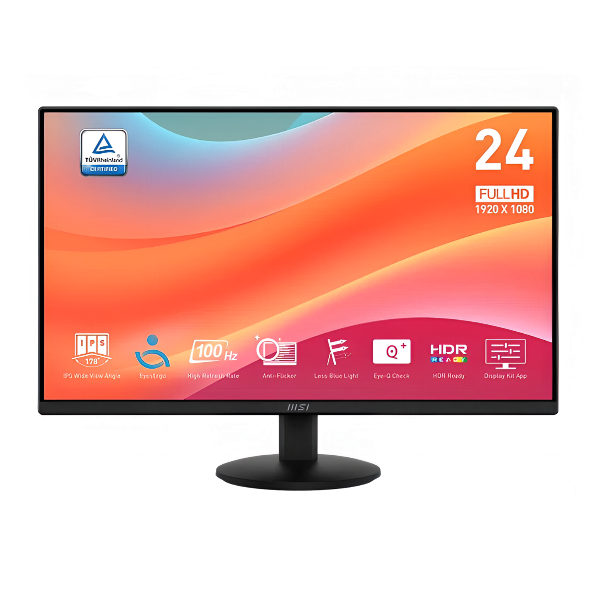 Монитор MSI PRO MP242L, 23,8", 1920x1080, 1 мс, 100 Гц, 250 кд/м², 178°