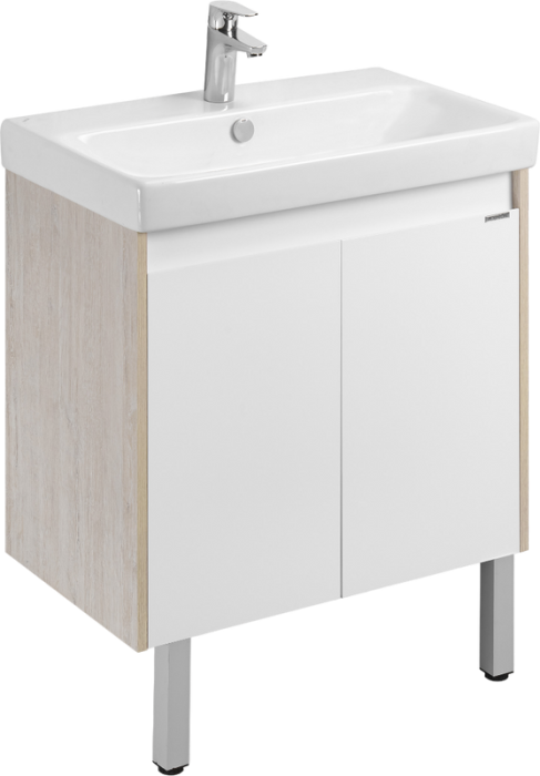 Тумба под раковину AQUATON Сканди 70 белая глянцевая, дуб верона