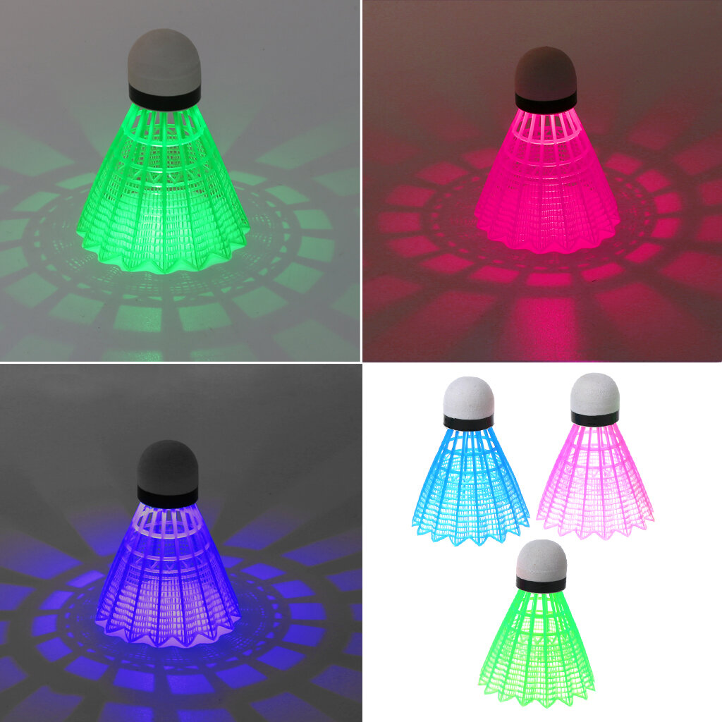 3Pcs Plastic LED Badminton Shuttlecocks Badminton Indoor Outdoor Sport Training Badminton for Ball Training Game Tool