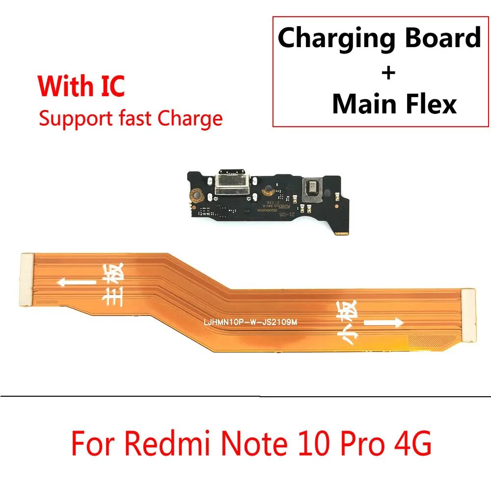USB-порт для зарядки док-станция коннектор основной FPC материнская плата гибкий кабель для Redmi Note 10 Pro 10S 4G быстрая зарядка Note 10 Pro USB Main