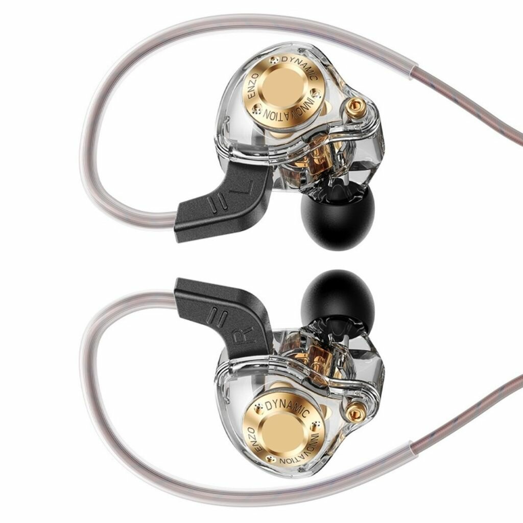 Микронаушник, 3,5-мм наушники-вкладыши с сабвуфером HiFi качества звучания и проводной гарнитурой с проводным управлением-серый