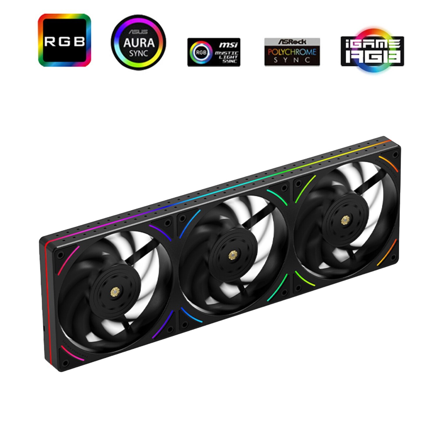 Вентилятор Thermalright 120x360x25 мм TL-UB36 A-RGB для корпуса, в раме 3 шт, черный
