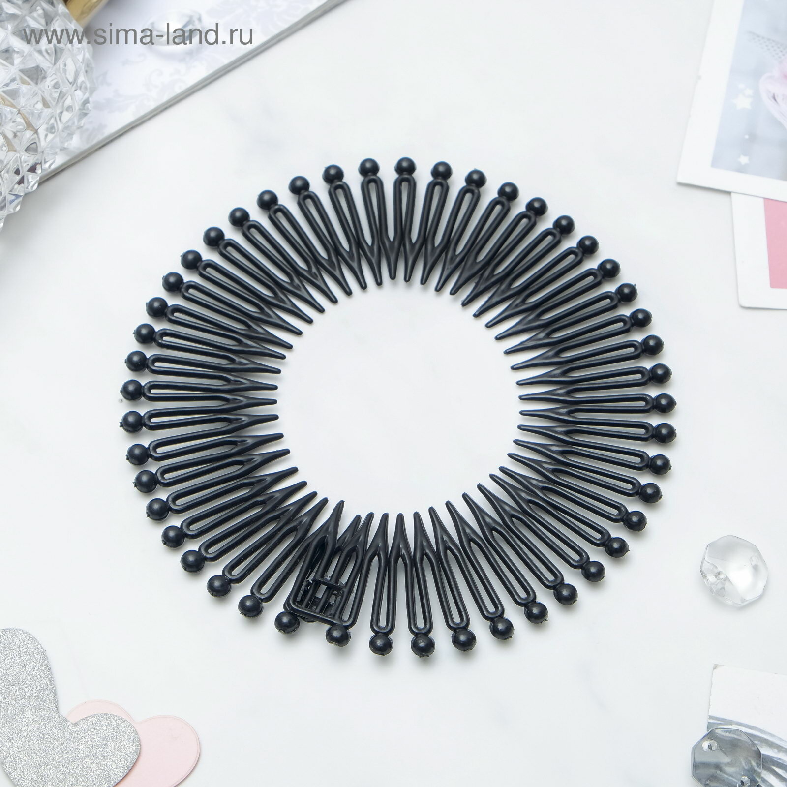 Гребень - ободок для волос "Классика", чёрный, для кого: для девочек, 12 шт.